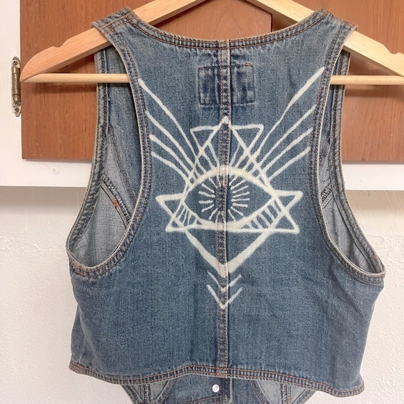 Jackets & Coats | Hand Painted Denim Vest | Poshmark